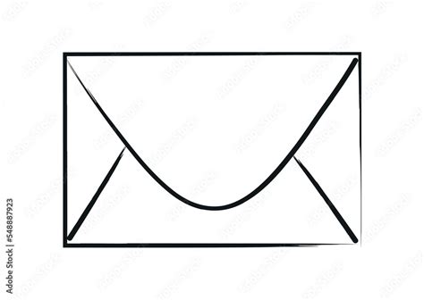 Drawn Envelope Icon Business Correspondence And Distance Communication Minimalistic Creativity