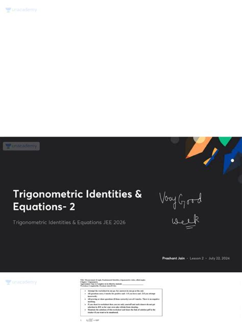 Trigonometric Identities Equations 2 With Anno Pdf