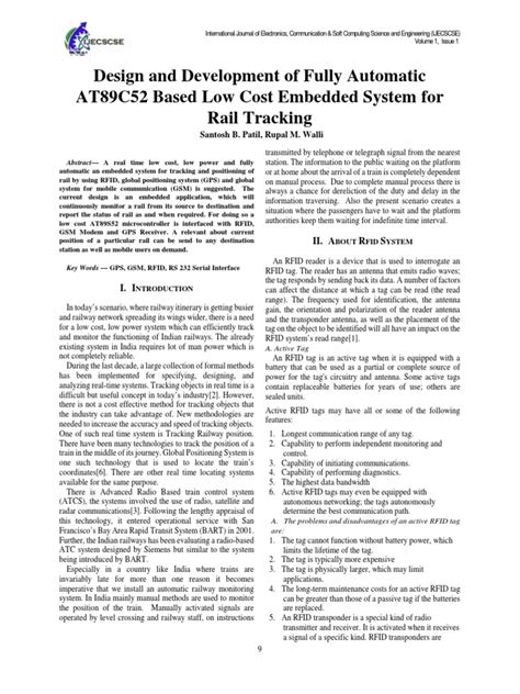 Pdf Design And Development Of Fully Automatic At89c52 Based Low Cost Embedded System For Rail