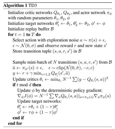 Twin Delayed Deep Deterministic Policy Gradient Algorithm Td3 Xuance