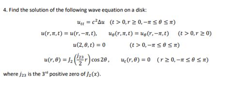Solved Find The Solution Of The Following Wave Equation Chegg