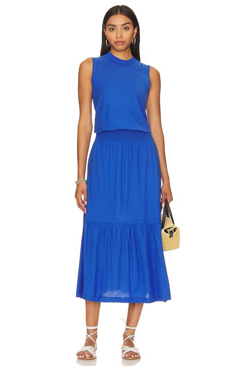 Nation Los Angeles Barrett 90s Midi Dress In Blue Bottle Revolve