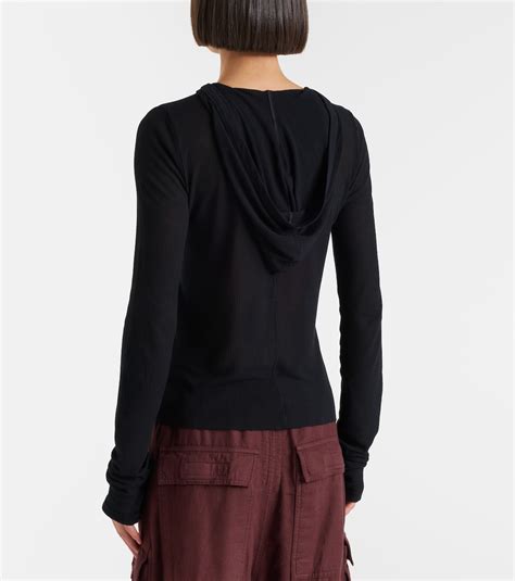Hooded Top In Black Rick Owens Mytheresa