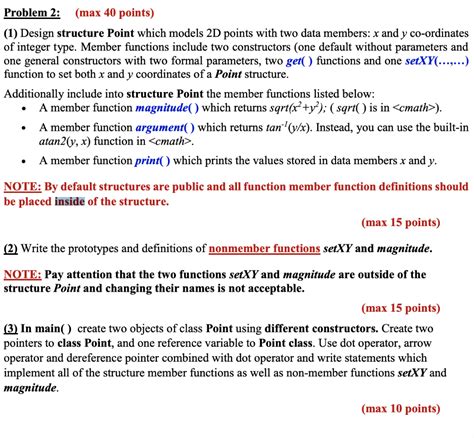 Solved Problem Max Points Design Structure Point Chegg