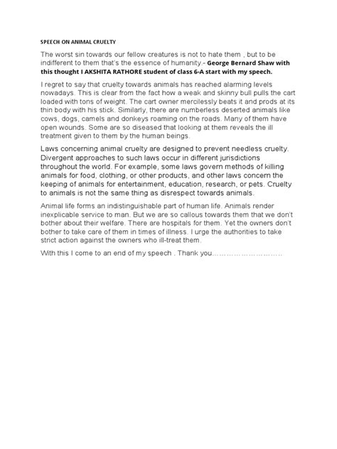 Cruelty Towards Animals Pdf