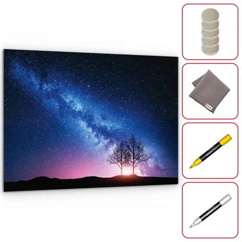 Obraz Szklany Droga Mleczna I Drzewo 90x60 Cm Zestaw Akcesoriów