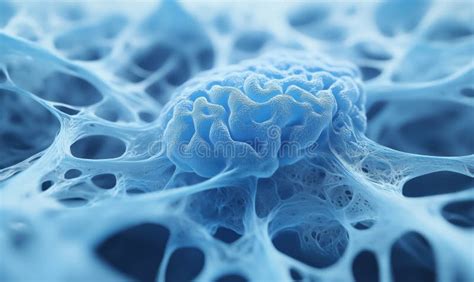 Microscopic View Of Cellular Structure Intricate Blue Network Organic