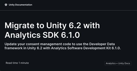 Migrate To Unity 62 With Analytics Sdk 610 • Analytics • Unity Docs
