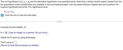 Solved The Null Hypothesis Is Mathrm H 0