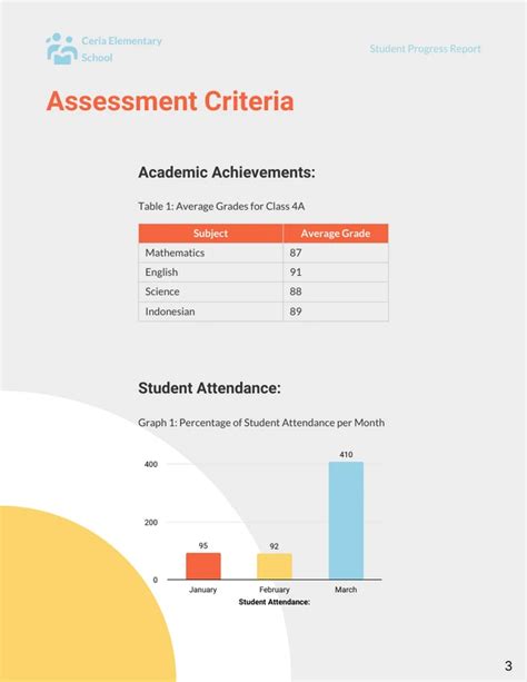 Clean Student Progress Report Template Venngage