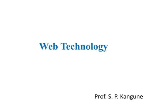 What Is Web Technology Ppt