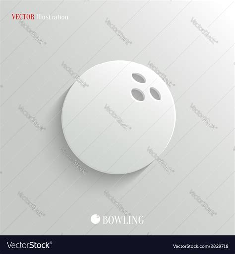 Bowling Icon White App Button Royalty Free Vector Image