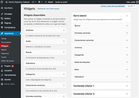 Manejo De Los Widgets En WordPress
