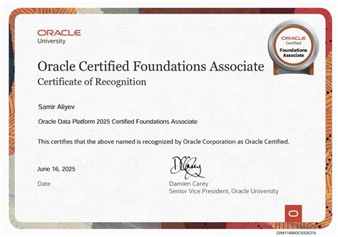 Oracle Certification Cloud Dataplatform Learning Samir Aliyev