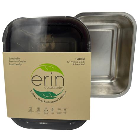 Stainless Steel Container Rectangle 1200ml Erin Accessories