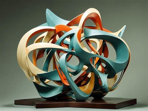 Premium Ai Image An Abstract Culpture Made Of Interlocking Abstract Shape 3d Render Style Ai