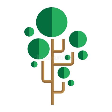 A Picture Of A Green Tree Using A Combined Circle Stock Illustration Illustration Of Green