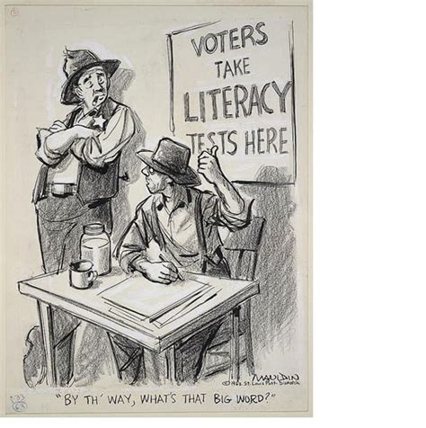 Voters Take Literacy Tests Here Mauldin 1960s R Propagandaposters