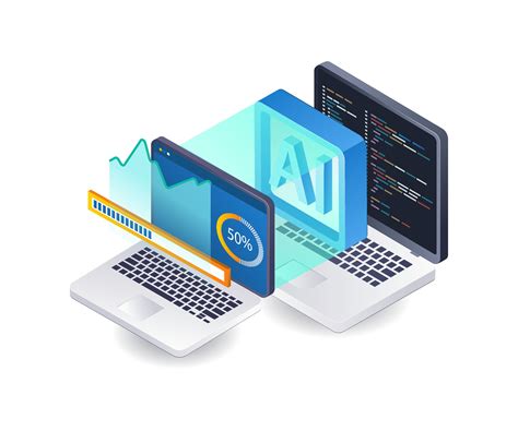 Ai Programmer Analysis Technology Infographic 3d Illustration Flat
