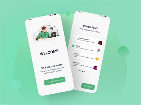 learning app ui exploration by asiq m for netro systems on dribbble