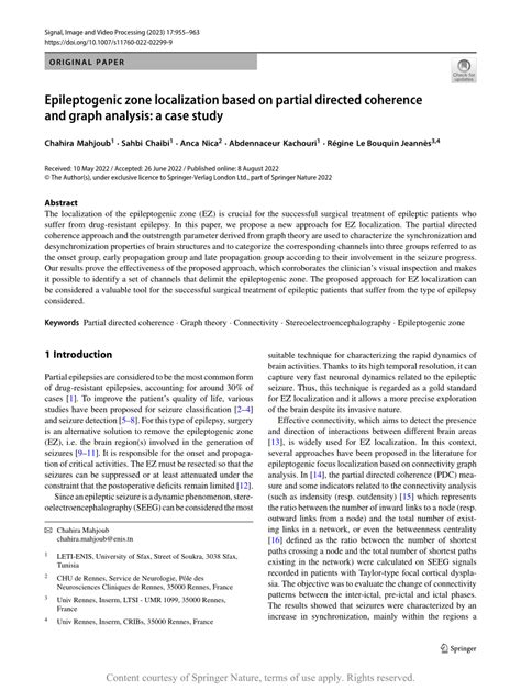 Epileptogenic Zone Localization Based On Partial Directed Coherence And Graph Analysis A Case