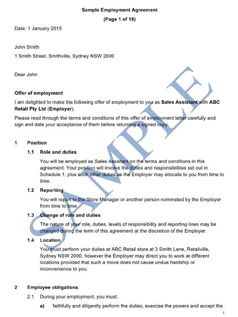 Part Time Contract Template Word