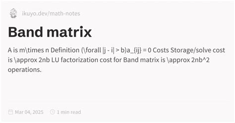 Band Matrix Band Matrix