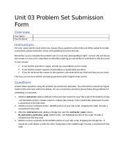 Ps Template Docx Unit Problem Set Submission Form Overview Your Name Your SU Email