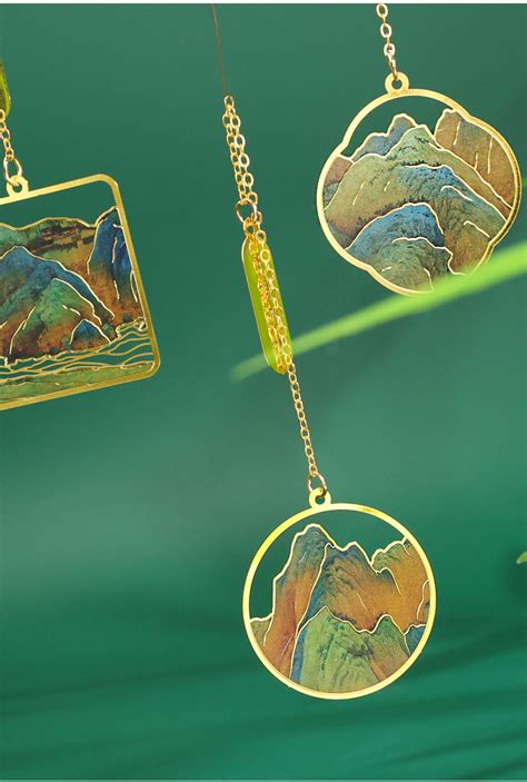 千里江山系金属书签镂空设计礼品文具国潮古风文创礼品博物馆礼物 阿里巴巴