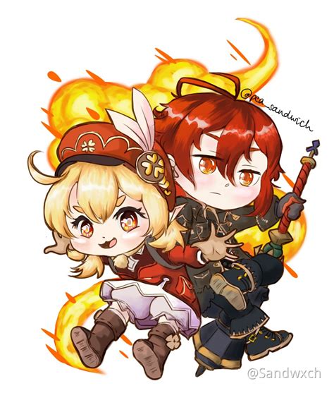 Diluc And Klee Fanart Genshin Impact Hoyolab