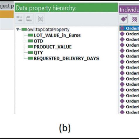 A Classes Hierarchy B Data Properties C Individual Instances