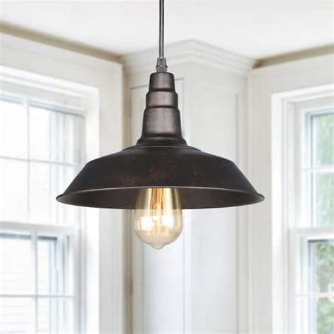 Lnc Barnyard Ii 1 Light Bronze Indoor Ceiling Warehouse Barn Light