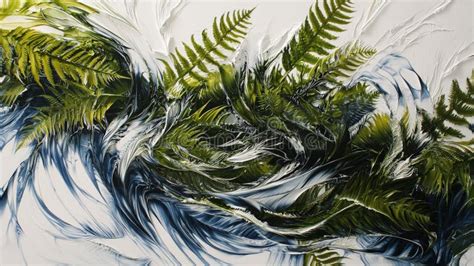 Dynamic Fern Fronds Imitating Water Flow Nature Art Installation