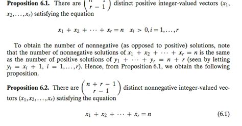 combinatorics how many distinct nonnegative integer valued vectors