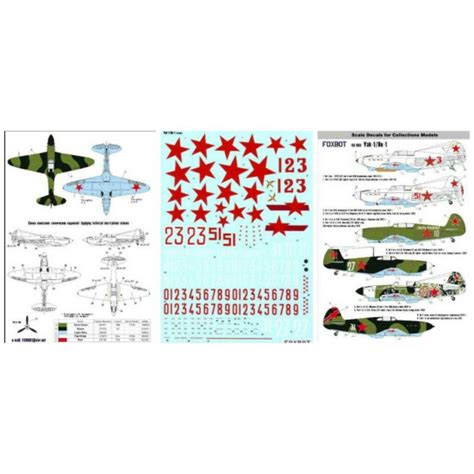 Foxbot 48 001 148 Decal For Soviet Fighter Yakovlev Yak 1 And Yak 1