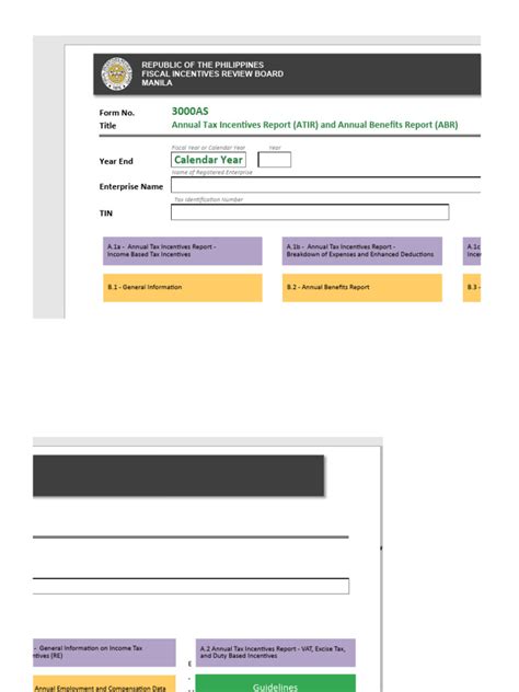 firb form no 3000as yyyy ipa rbe name annual tax incentives