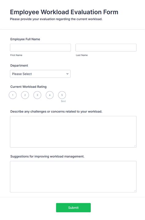 Employee Workload Evaluation Form Template Jotform