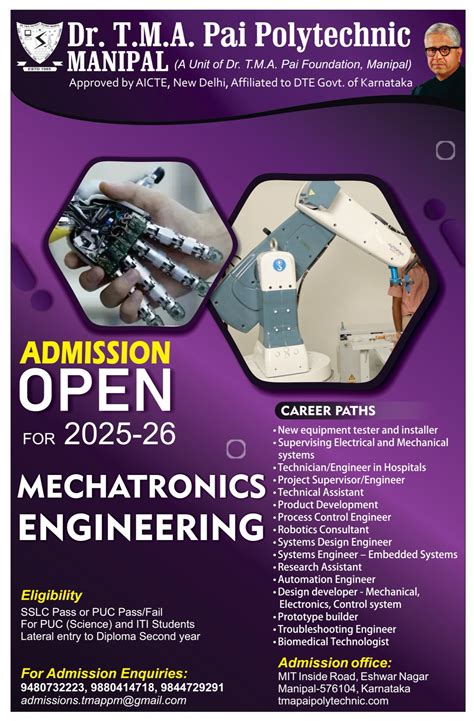 Mechatronics Engineering Dr Tma Pai Polytechnic
