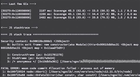 Node M1 Fatal Error Wasm Code Commit Allocation Failed Process Out Of Memory ⌈ Ngoclb