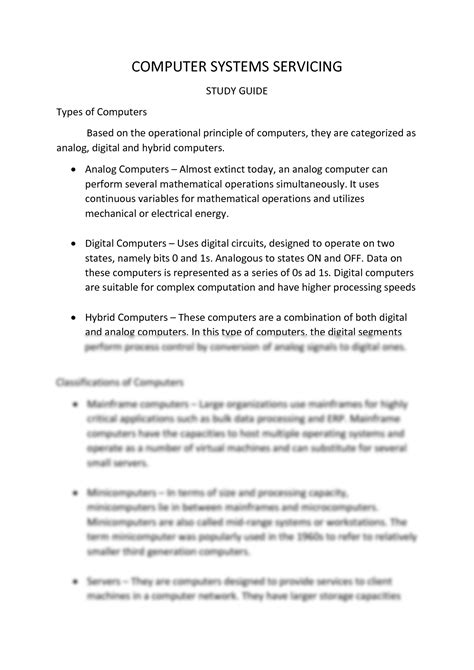 SOLUTION: Types and classification of computers - Studypool