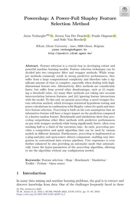 Pdf Powershap A Power Full Shapley Feature Selection Method