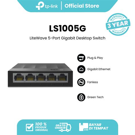 Jual Tp Link Ls1005g 5 Port Gigabit Unmanaged Switch Desktop Ethernet Splitter 10 100