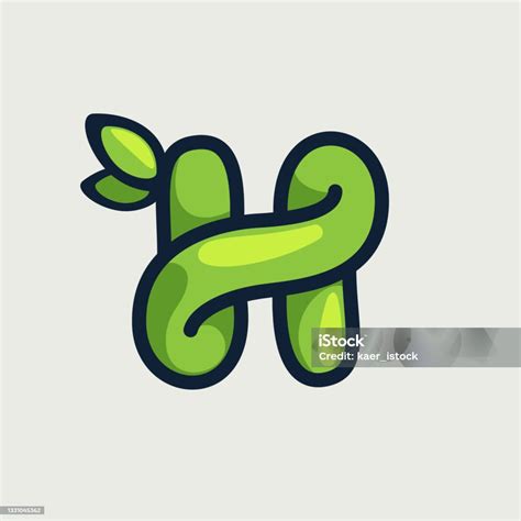 마커에 의해 손으로 그린 대담한 트위스트 환경 친화적 인 문자 H 기호 알파벳 H에 대한 스톡 벡터 아트 및 기타 이미지