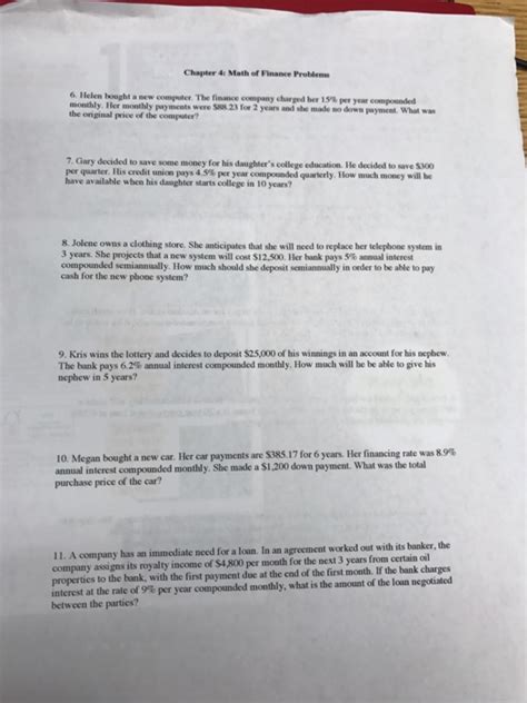 Solved Chapter 4 Math Of Finance Problems Identify The Type