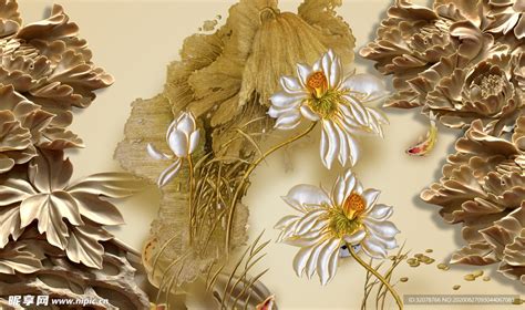 木雕立体 菊花设计图广告设计广告设计设计图库昵图网