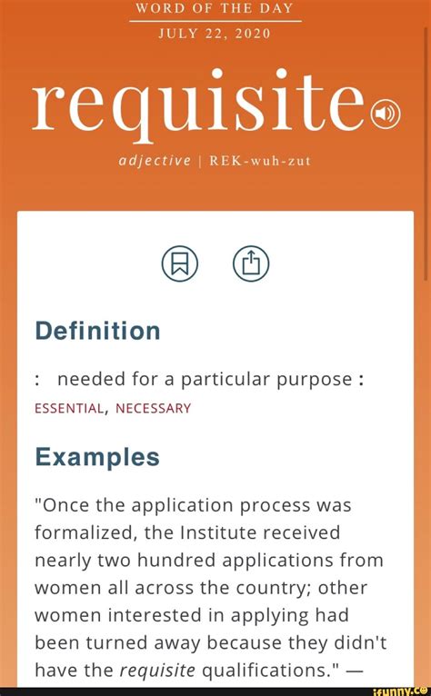 Requisitee Adjective I Rek Wuh Zut Definition Needed For A Particular