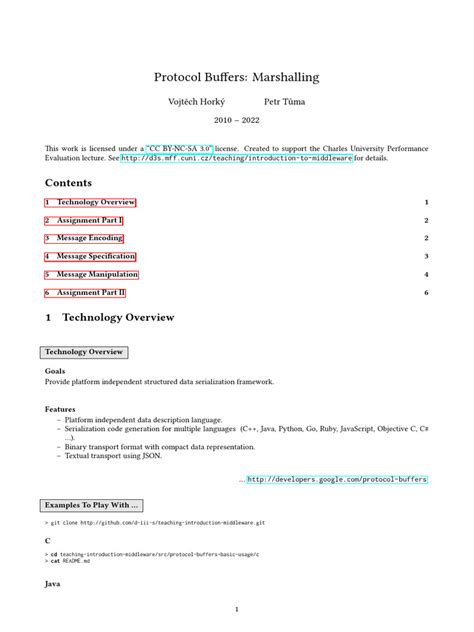 Protocol Buffers Marshalling Guide Pdf Data Type Integer