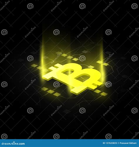 Abstract Digital Currency Bitcoin With Blockchain Vector Illustration Stock Vector