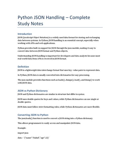 Python Json Handling Explained Thesis Computer Science Docsity