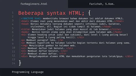 Pengenalan Bahasa Pemrograman Html Kelas 12 Pdf